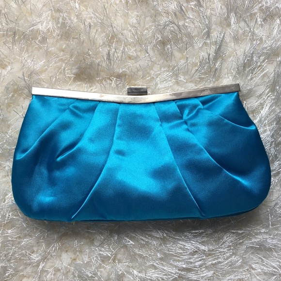 Bags | Small Turquoise Evening Clutch With Two Chains | Poshmark